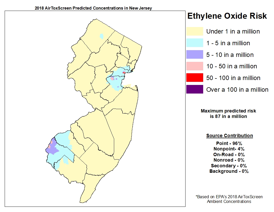NJDEP| Air Toxics | 2018 Risk Results For NJ