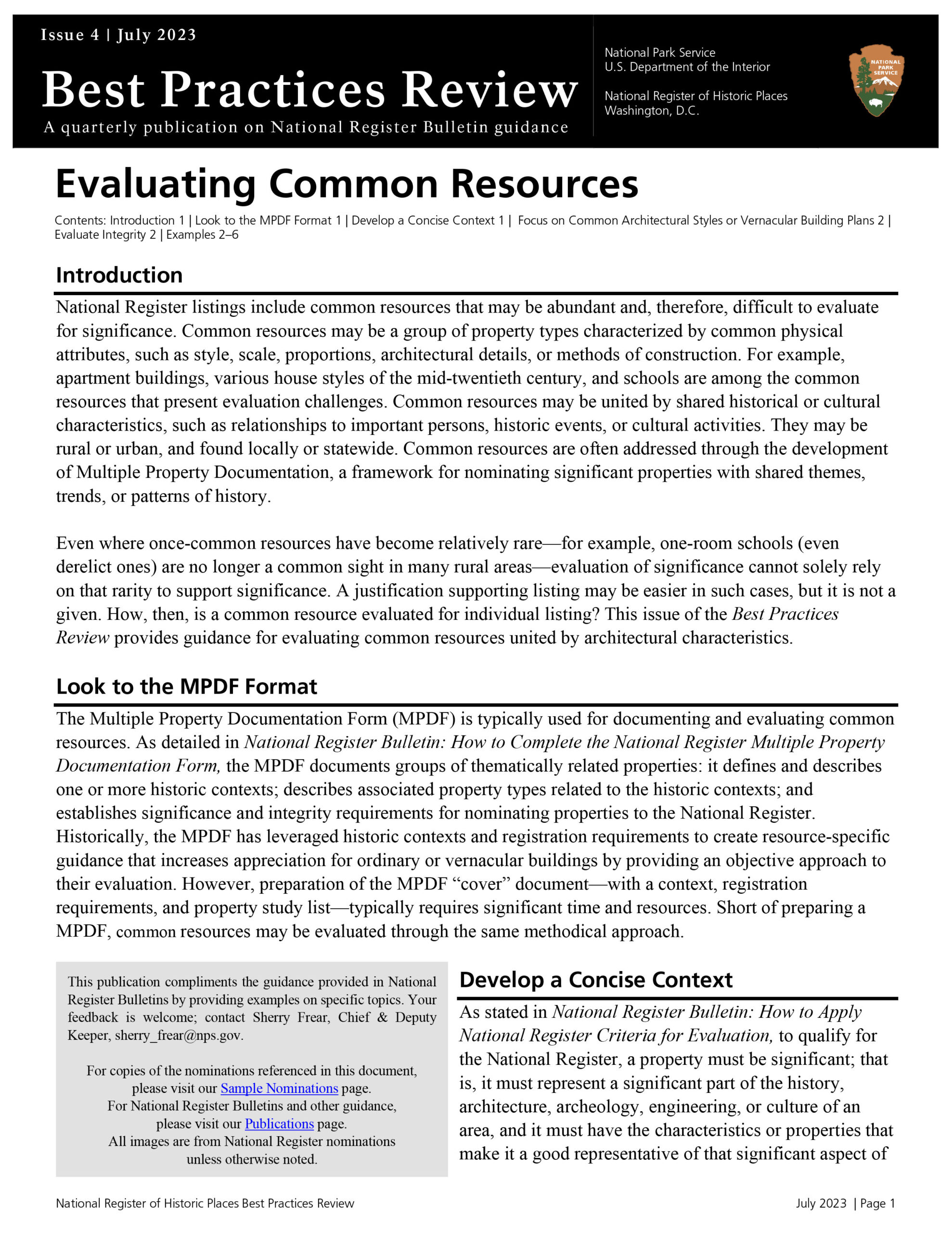 Best Practices Review Issue 4: Evaluating Common Resources | NJ ...